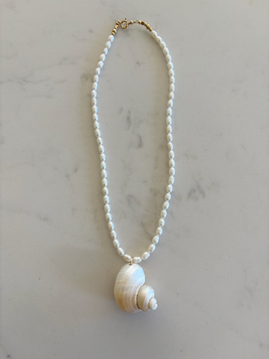 Pearl Spiral Shell Necklace – KRJ Jewelry By Kasia Randall